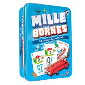 mille bornes classic racing card game - fast-paced family strategy game for ages 7+, 2-6 players, 20 minute playtime - by zygomatic