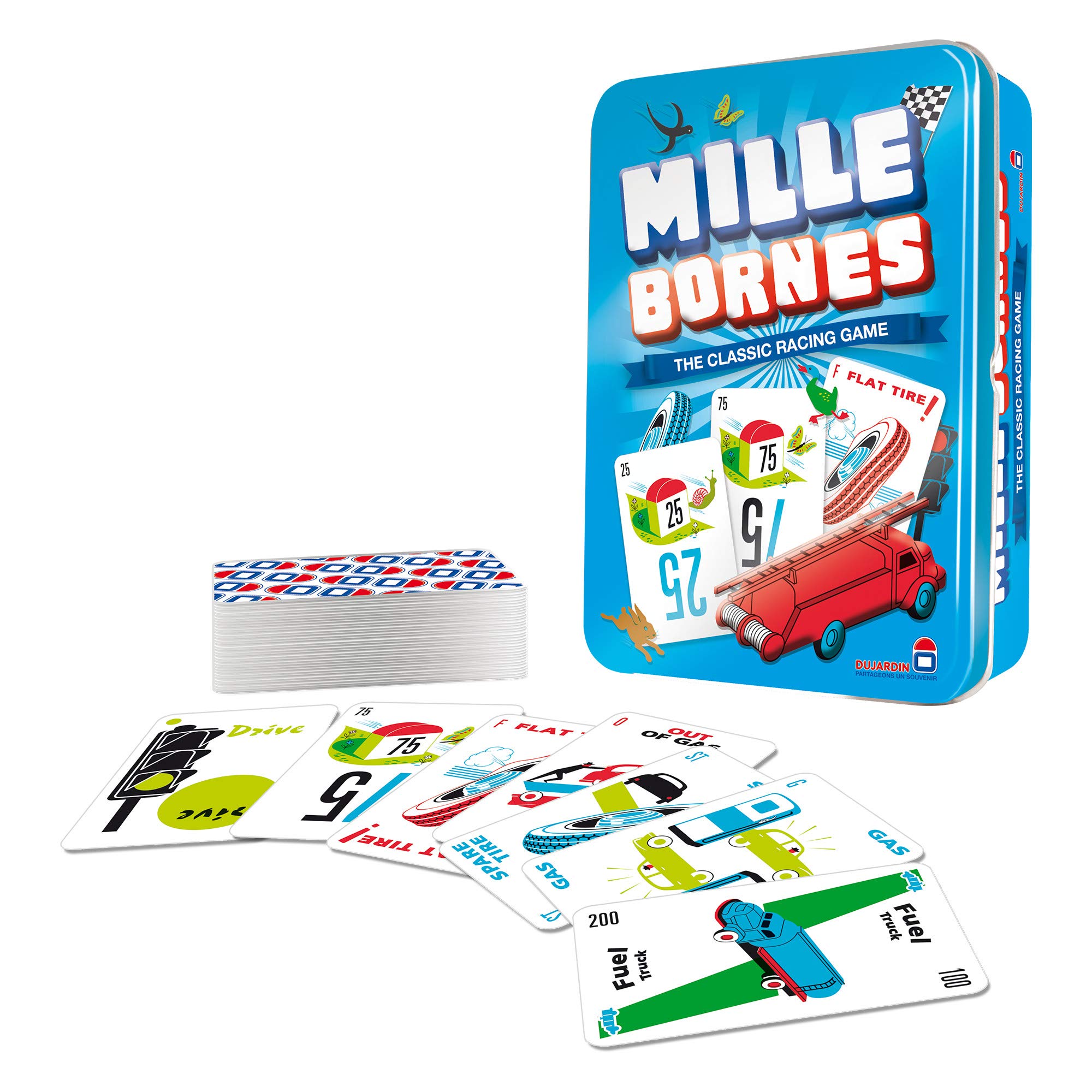 Mille Bornes Classic Racing Card Game - Fast-Paced Family Strategy Game for Ages 7+, 2-6 Players, 20 Minute Playtime - By Zygomatic