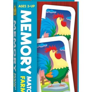 School Zone - Memory Match Farm Card Game - Ages 3+, Preschool to Kindergarten, Animals, Early Reading, Counting, Matching, Vocabulary, and More (School Zone Game Card Series)