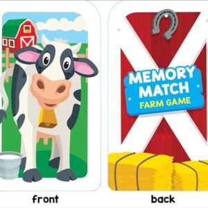 School Zone - Memory Match Farm Card Game - Ages 3+, Preschool to Kindergarten, Animals, Early Reading, Counting, Matching, Vocabulary, and More (School Zone Game Card Series)