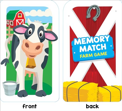 School Zone - Memory Match Farm Card Game - Ages 3+, Preschool to Kindergarten, Animals, Early Reading, Counting, Matching, Vocabulary, and More (School Zone Game Card Series)