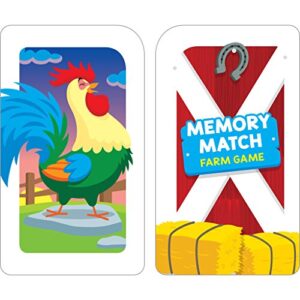 School Zone - Memory Match Farm Card Game - Ages 3+, Preschool to Kindergarten, Animals, Early Reading, Counting, Matching, Vocabulary, and More (School Zone Game Card Series)