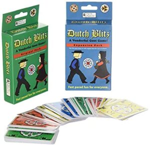 dutch blitz: original and expansion combo, fast paced card game, fun for everyone, great family game, combine packs to play with 2-4 players, for ages 8 and up