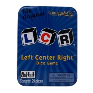 lcr® left center right™ dice game - blue tin