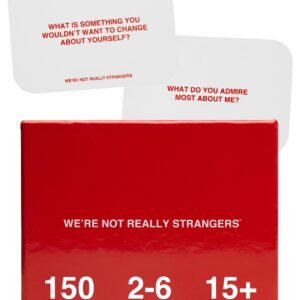 WE'RE NOT REALLY STRANGERS Card Game - 150 Conversation Cards for Adults, Teens, Couples, & Strangers - Fun Family Party Card Game & Icebreaker for Game Night or Date Night, Ages 15+, 2-6 Players