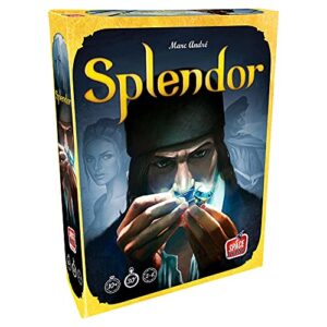 splendor board game (base game) - strategy game for kids and adults, fun family game night entertainment, ages 10+, 2-4 players, 30-minute playtime, made by space cowboys