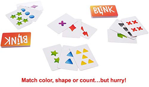 Mattel Games Reinhard Staupe's Blink Family Card Game, Travel-Friendly, with 60 Cards and Instructions, Great for 7 Year Olds and Up