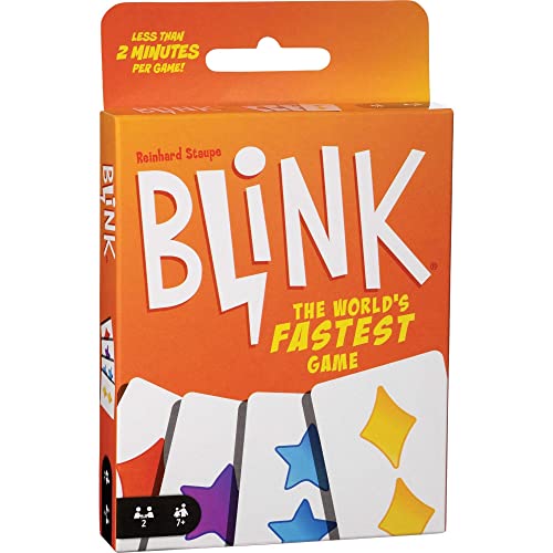 Mattel Games Reinhard Staupe's Blink Family Card Game, Travel-Friendly, with 60 Cards and Instructions, Great for 7 Year Olds and Up