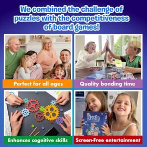 The Uzzle 3.0 Board Game, Family Board Games for Children & Adults, Block Puzzle Games for Ages 4+