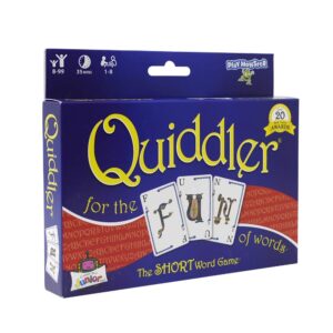 quiddler — card game — make short words with cards to win — for family game nights — ages 8+