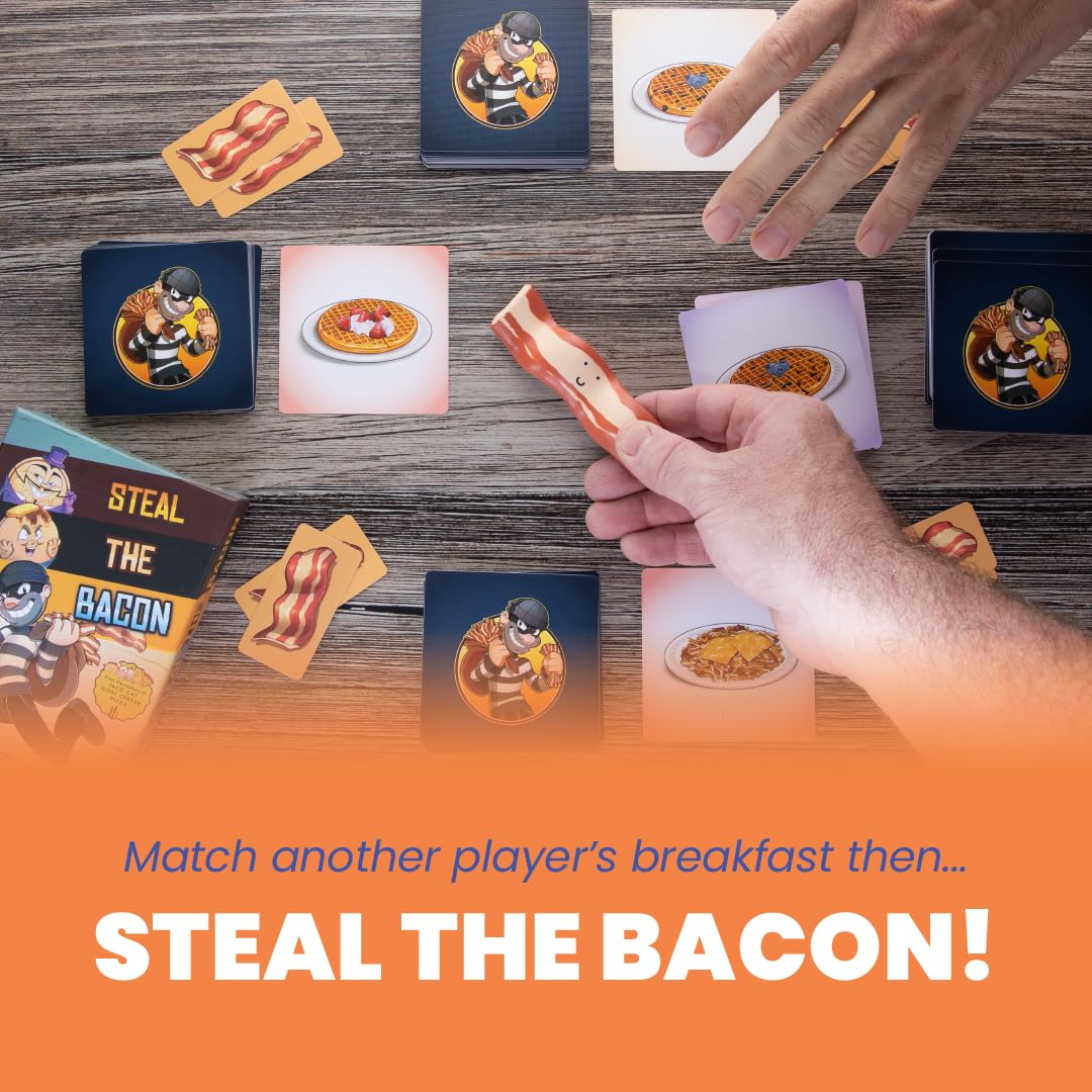 Steal The Bacon Card Game - by Taco Cat Goat Cheese Pizza – Fun Family Games for Kids and Adults – Who Doesn’t Love Bacon? Easy to Learn & Great Gift for Kids Ages 8+