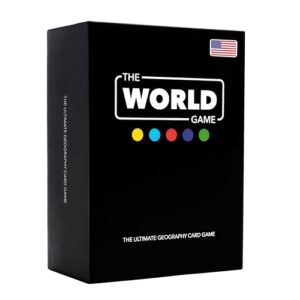 the world game - geography card game - educational games for kids, family and adults - cool learning gift idea for teenage boys & girls 8-12 with map