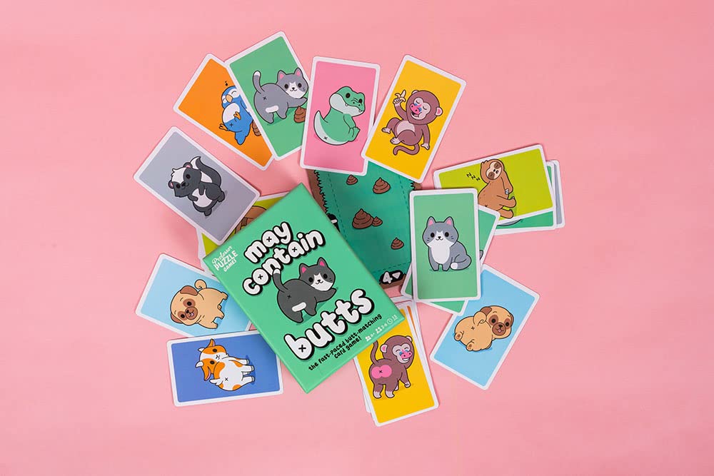 Professor PUZZLE May Contain Butts - Race to React in This Fast-paced Butt-Matching Card Game!