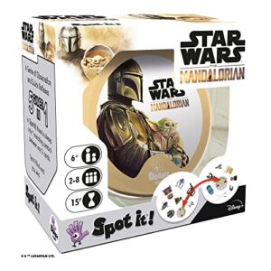 spot it! mandalorian - the mandalorian series edition of the family speed and observation game! fun matching game for kids, ages 6+, 2-8 players, 15 minute playtime, made by zygomatic