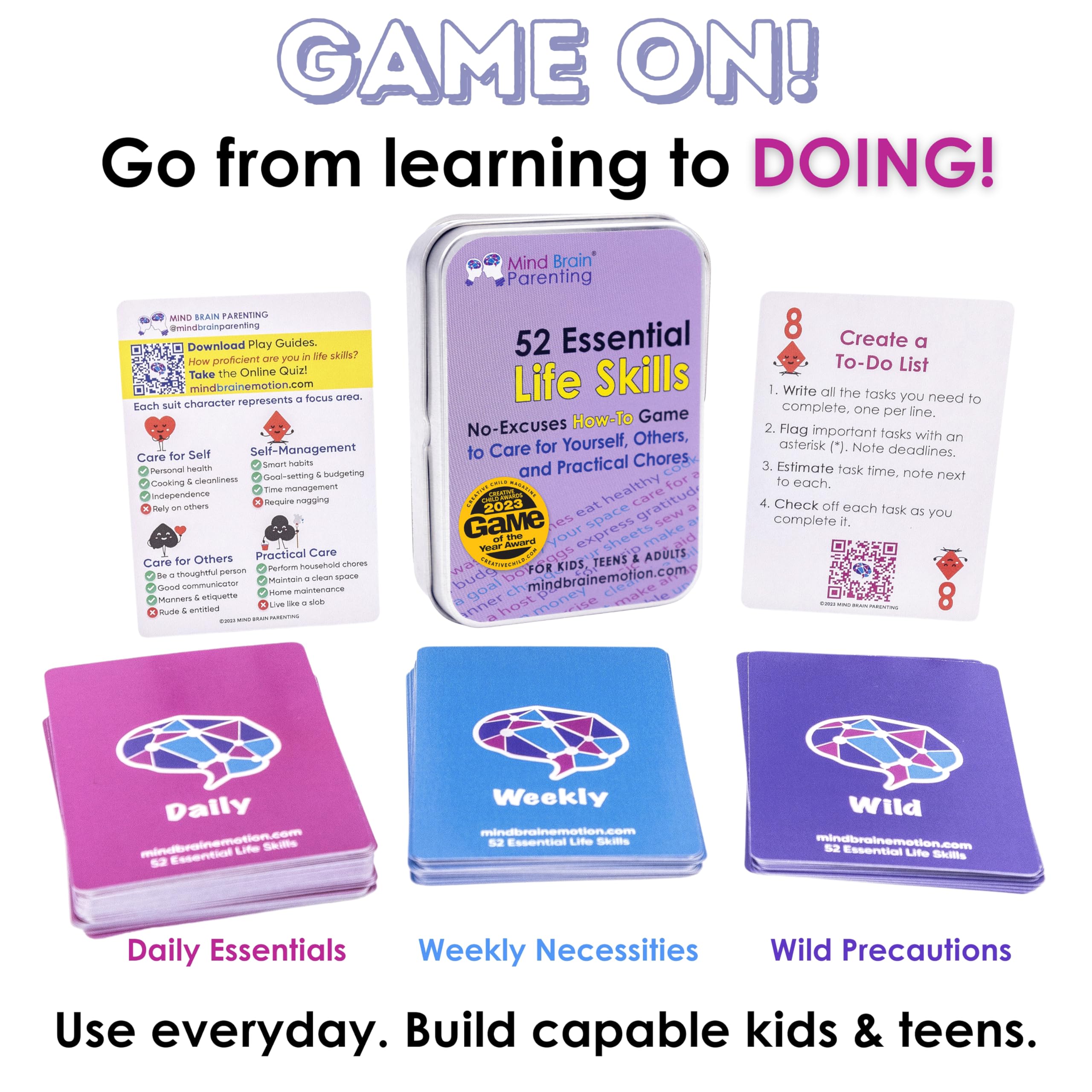 52 Essential Life Skills: No-Excuses Game to Teach Kids, Teens & Adults How To Care for Self & Chores, Practical Solution by Harvard Educator for Responsible Boys, Confident Girls, Happy Family