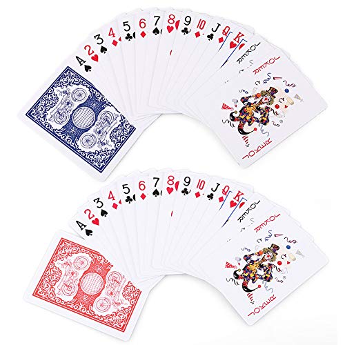 LotFancy Playing Cards, 12 Pack, Decks of Cards Bulk, Poker Size, Standard Index, for Blackjack, Euchre, Canasta Card Game, 6 Blue and 6 Red, Casino Grade Poker Cards