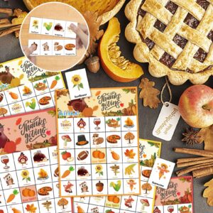 VESPRO 46PCS Thanksgiving Bingo Game Cards for 30 Players Thanksgiving Day Party Games Fall Bingo for Kids Party Classroom Activities