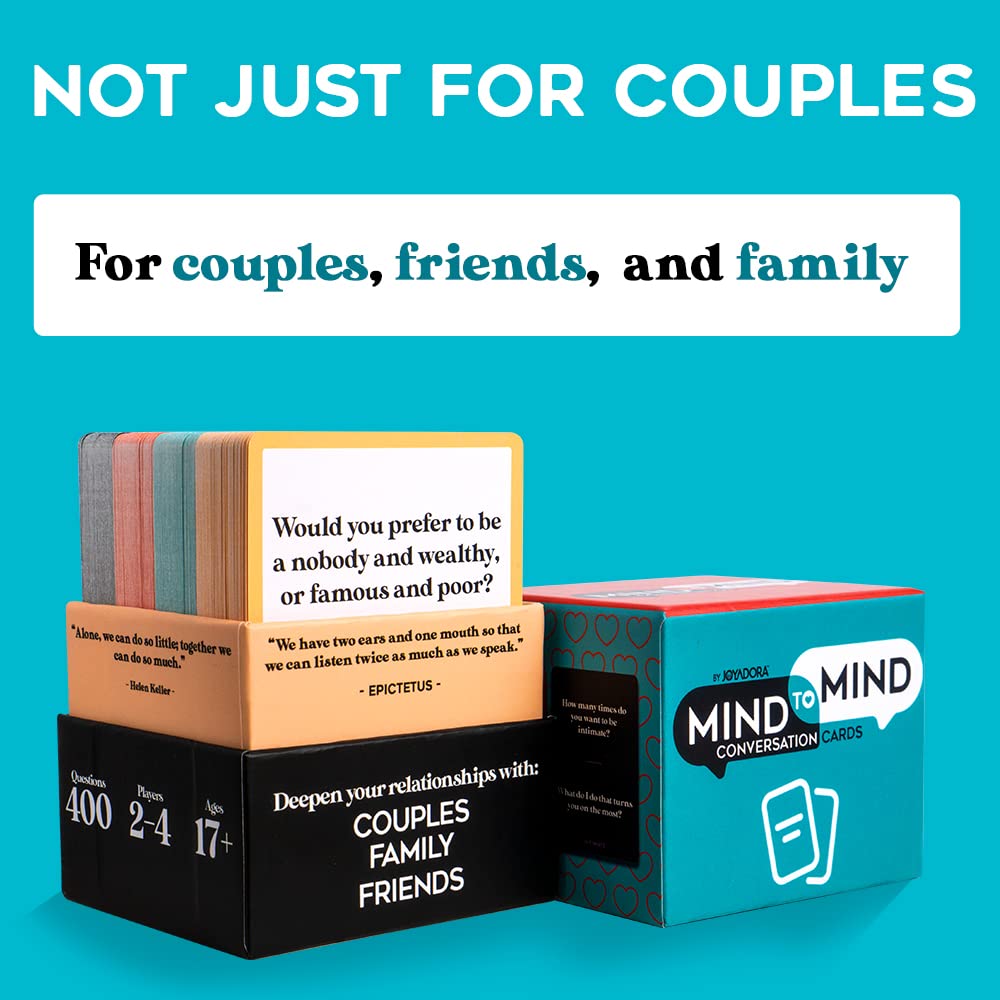 400 Questions for Couples, Family, Friends - Conversation Cards for Relationship Building - Intimate Date Night or Fun Family Activity for Adults - Deep, Intimacy Deck - Card Game to Start Talking