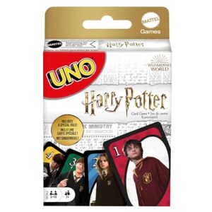 mattel games uno harry potter card game for kids, adults and game night based on the popular series for 2-10 players