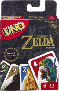 mattel games uno the legend of zelda card game for family night with graphics from the legend of zelda & special rule