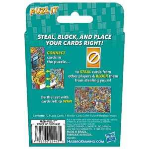 Hasbro Gaming Puzl It Game, Competitive Puzzle Card Game for Ages 7 and Up, Kids Game, Family Game for 2 to 6 Players, Pizza Party Theme, Puzzle Games