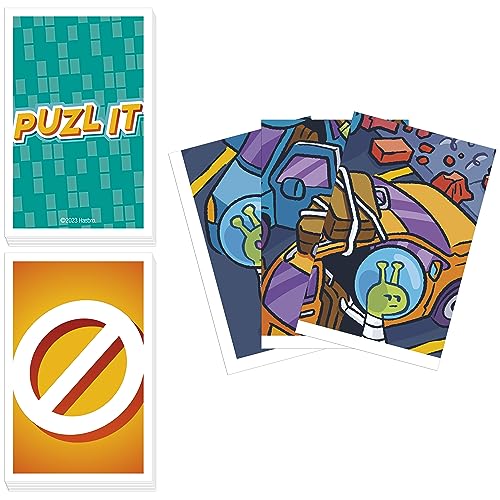 Hasbro Gaming Puzl It Game, Competitive Puzzle Card Game for Ages 7 and Up, Kids Game, Family Game for 2 to 6 Players, Pizza Party Theme, Puzzle Games