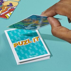 Hasbro Gaming Puzl It Game, Competitive Puzzle Card Game for Ages 7 and Up, Kids Game, Family Game for 2 to 6 Players, Pizza Party Theme, Puzzle Games