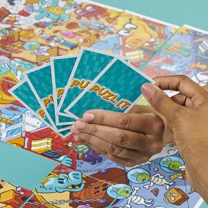 Hasbro Gaming Puzl It Game, Competitive Puzzle Card Game for Ages 7 and Up, Kids Game, Family Game for 2 to 6 Players, Pizza Party Theme, Puzzle Games