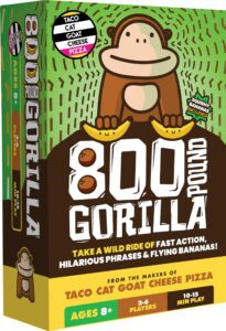 800 pound gorilla board game by taco cat goat cheese pizza - fun family card game for kids and adults – great for family game night, birthday gift for kids 8+ - easy, 15 min, 2-6 players