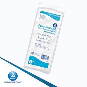 Dynarex DynaGinate AG Silver Calcium Alginate Rope Dressings - ¾"x12", Calcium Alginate Wound Dressing with Silver Ions, 1 Box of 5 DynaGinate AG Silver Calcium Alginate Rope Dressings - ¾"x12".