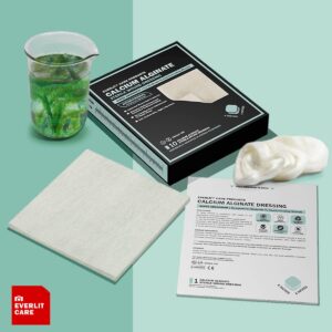 EVERLIT Calcium Alginate Wound Dressing | Gentle, Non-Stick Sterile Dressing Pad | Soft and Highly Absorbent Bandage with Soothing Gel Matrix (Pack of 20)