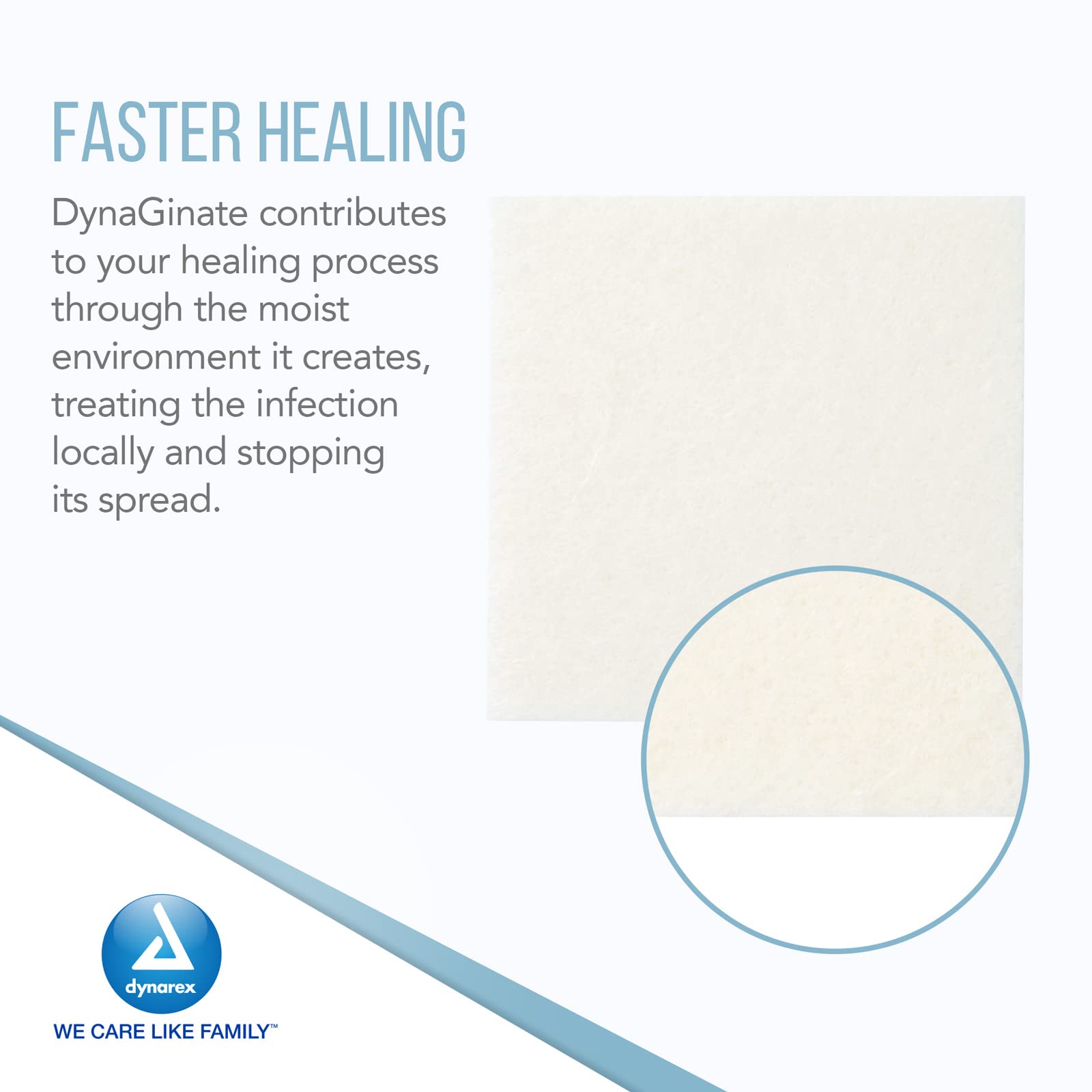 Dynarex DynaGinate Calcium Alginate Wound Dressing - Sterile, Non-Stick Topical Wound Pads - Absorbent Gel Patches for Moderate to High Exuding Cuts - for Medical & Home Use - 2"x 2", Box of 10