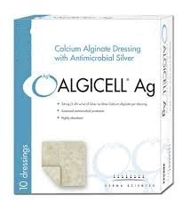 algicell ag silver calcium alginate dressing - 2" x 2" - box of 10