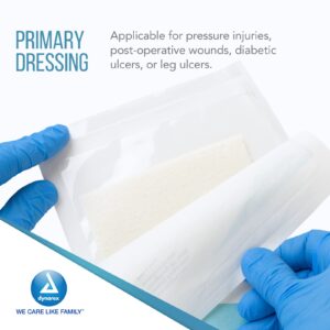 Dynarex DynaGinate Calcium Alginate Wound Dressing - Sterile, Non-Stick Topical Wound Pads - Absorbent Gel Patches For Moderate To High Exuding Cuts - For Medical & Home Use - 4"x 8", 12 Boxes of 5