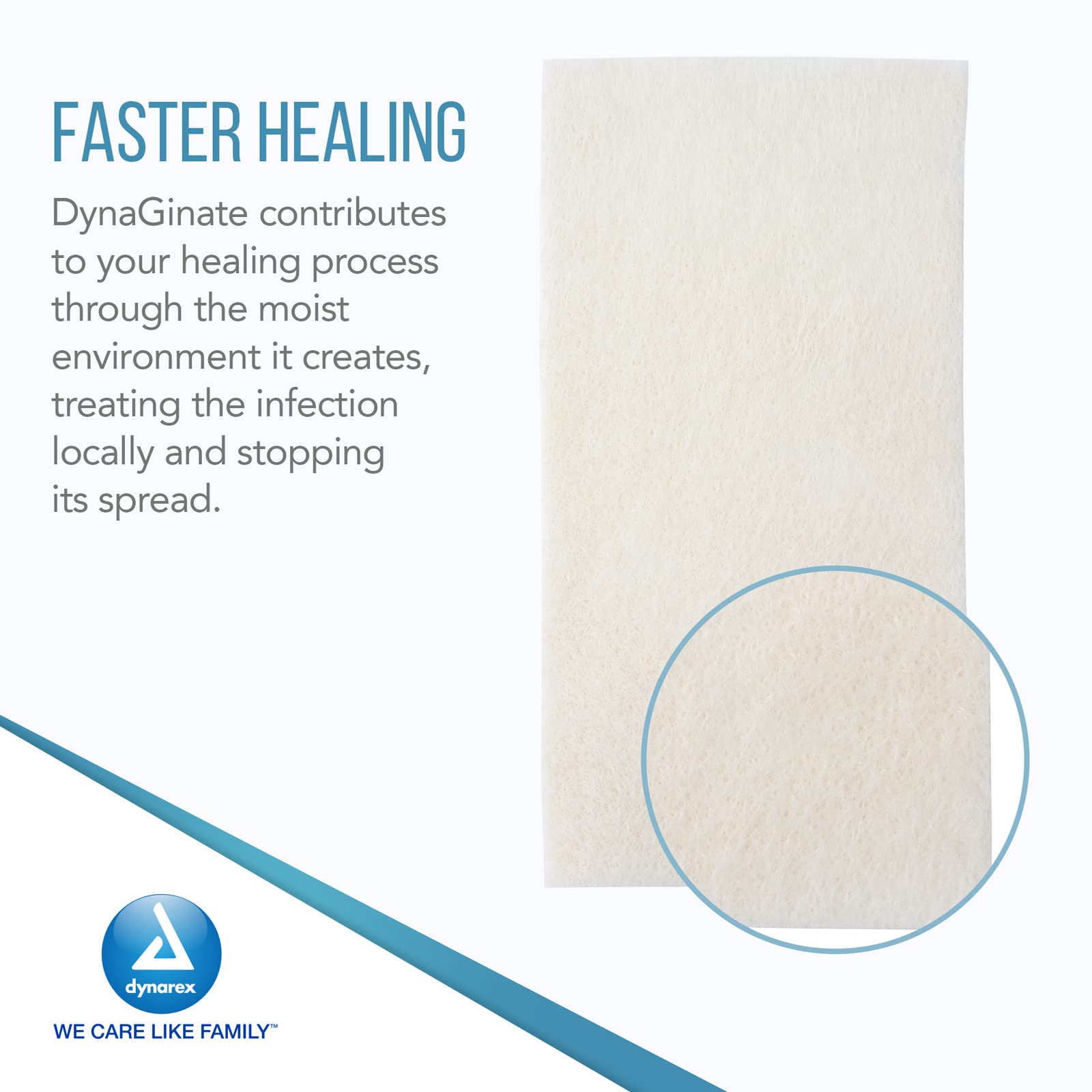 Dynarex DynaGinate Calcium Alginate Wound Dressing - Sterile, Non-Stick Topical Wound Pads - Absorbent Gel Patches For Moderate To High Exuding Cuts - For Medical & Home Use - 4"x 8", 12 Boxes of 5