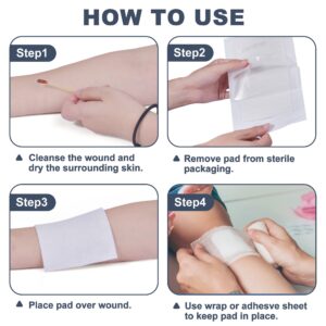 LotFancy Calcium Alginate Wound Dressing Pads, 4"x 4" Patches, 10 Pack, Non-Stick Padding, Highly Absorbent Dressing, Soft Comfortable Medical Wound Dressing for Skin Healing Support