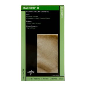 maxorb ii alginate dressings, 4" x 8" (pack of 5)