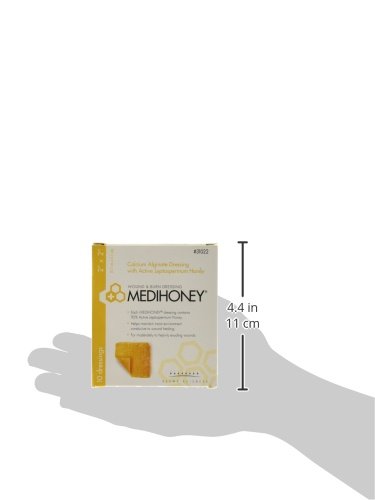 Derma Sciences 31022 Medihoney Calcium Alginate Dressing, 2" Width x 2" Length (Pack of 10)