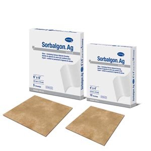 hartmann 999612 sorbalgon silver calcium alginate dressing, sterile, latex free, 2" length, 2" width (pack of 10)