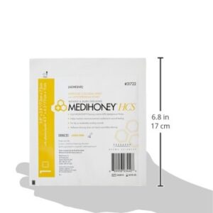 Derma Sciences 31722 Medihoney Dressing Hydrogel Colloidal Sheet, Adhesive, 2.8" Width x 2.8" Length (Pack of 10)