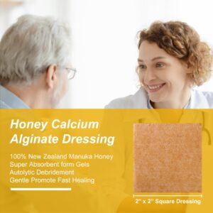 MarvellHealth Calcium Alginate Dressing & Honey Calcium Alginate Dressing, Soft & Conformable