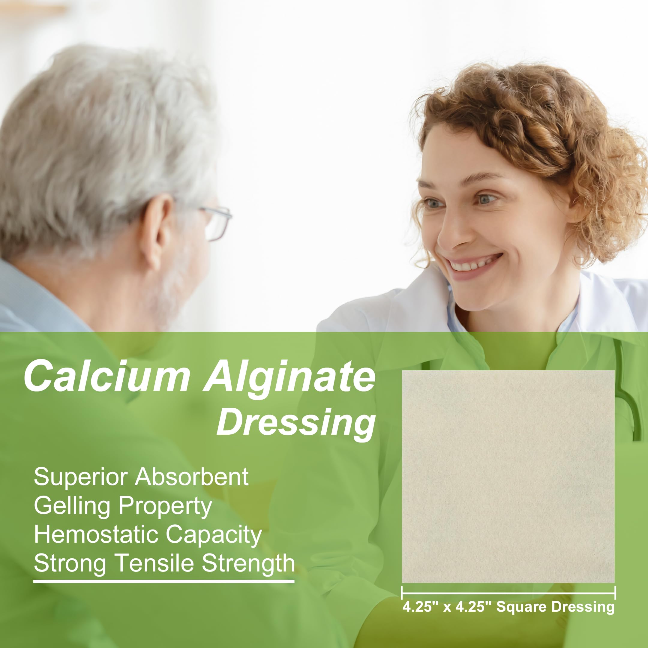 MarvellHealth Calcium Alginate Dressing & Honey Calcium Alginate Dressing, Soft & Conformable