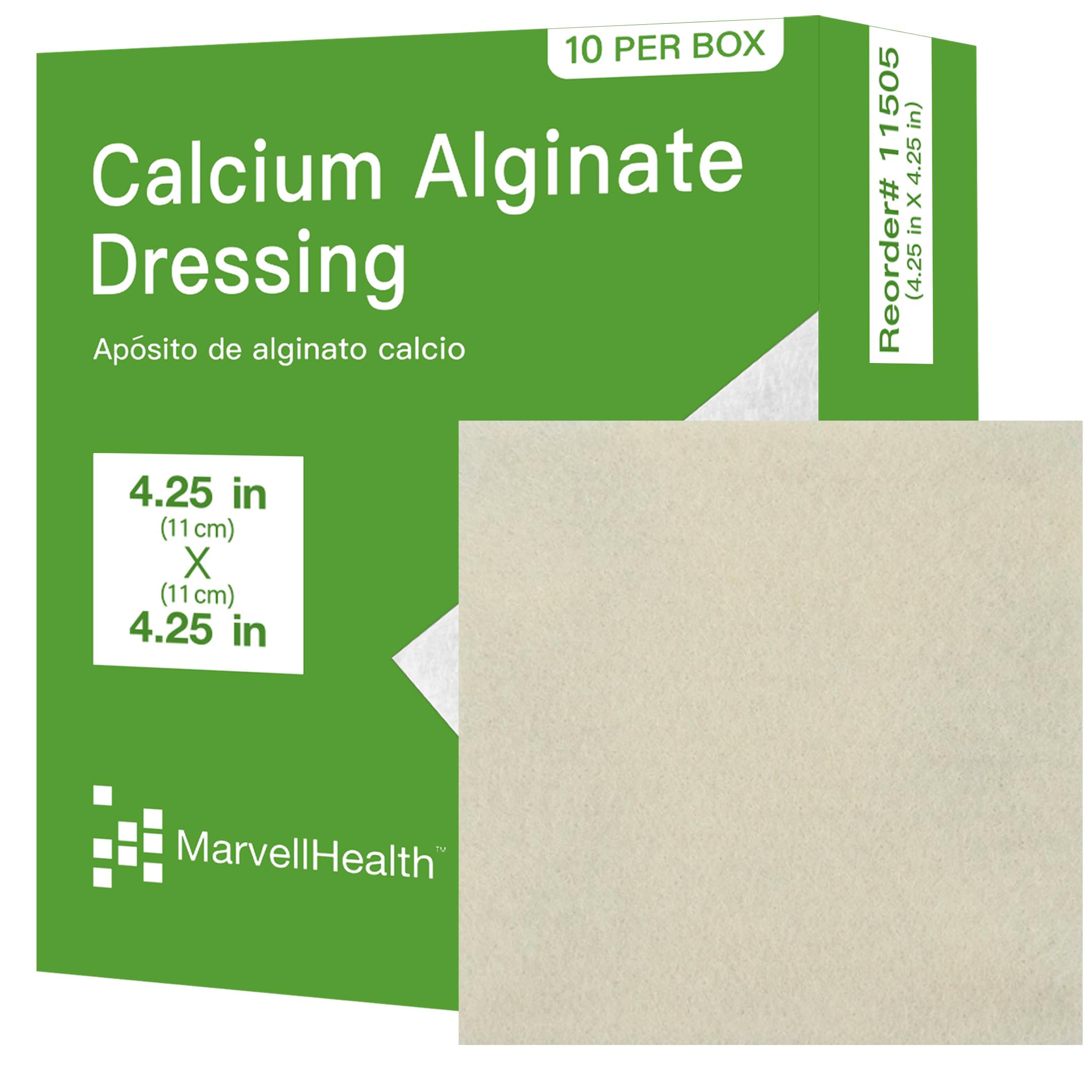 MarvellHealth Calcium Alginate Dressing & Honey Calcium Alginate Dressing, Soft & Conformable