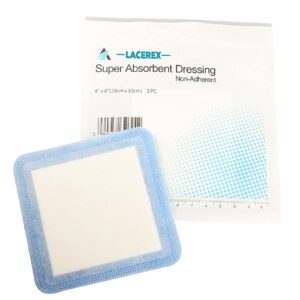 AWD Super Absorbent Wound Dressing Pad, Non Adhesive Dressing for Pressure Ulcers, 1st and 2nd Degree Burns, Gentle on The Skin, Absorbs 20 Times Its Weight, (10/Bx)