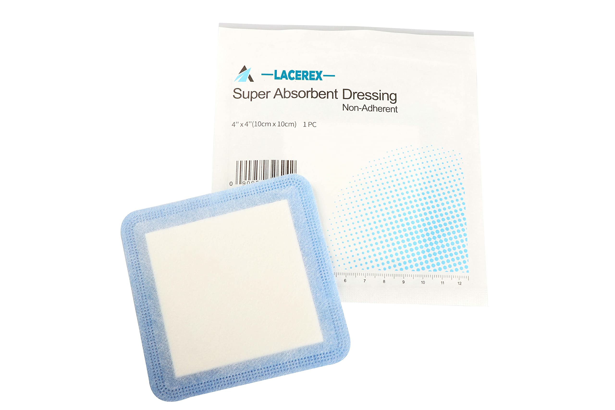 AWD Super Absorbent Wound Dressing Pad, Non Adhesive Dressing for Pressure Ulcers, 1st and 2nd Degree Burns, Gentle on The Skin, Absorbs 20 Times Its Weight, (10/Bx)