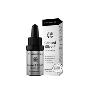 cymbiotika colloidal silver liquid supplement with coated silver, 20,000 ppm mineral concentrate, immune support supplement for adults, easy to use, 5 ml