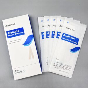 Algitocare Calcium Alginate Wound Dressing 4"x4" with 2"x2" with 0.8"x12"