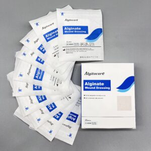 Algitocare Calcium Alginate Wound Dressing 4"x4" with 2"x2" with 0.8"x12"