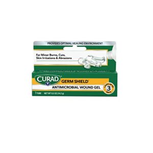 Curad Germ Shield Antimicrobial Wound Gel 0.5 Ounces (Pack of 3), for Topical Cuts, Wounds, Diabetic Sores, MRSA, Bacteria, Fungus, Yeast