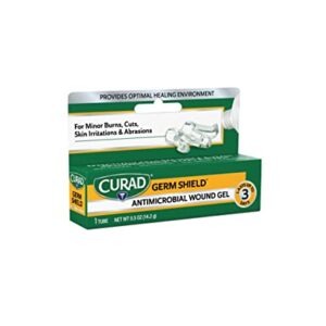 Curad Germ Shield Antimicrobial Wound Gel 0.5 Ounces (Pack of 3), for Topical Cuts, Wounds, Diabetic Sores, MRSA, Bacteria, Fungus, Yeast